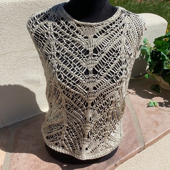 Eileen Fisher | Tops | Eileen Fisher Crochet Sleeveless Tank Pm | Poshmark